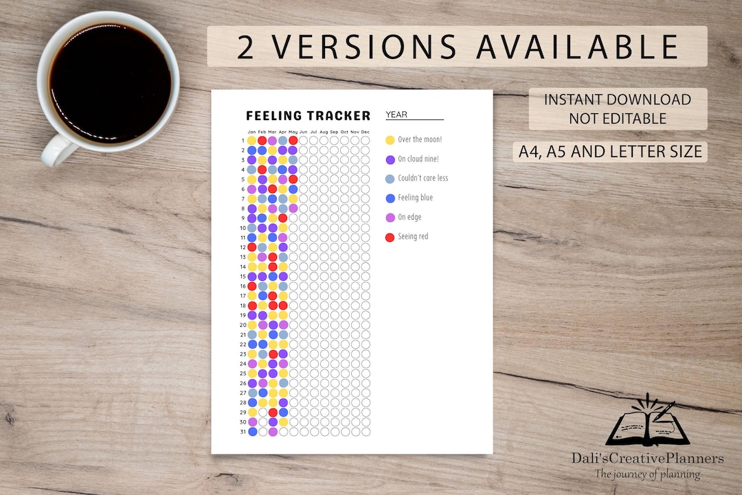 Printable Feeling Tracker, Digital Feeling Journal Page, Simple Feeling ...