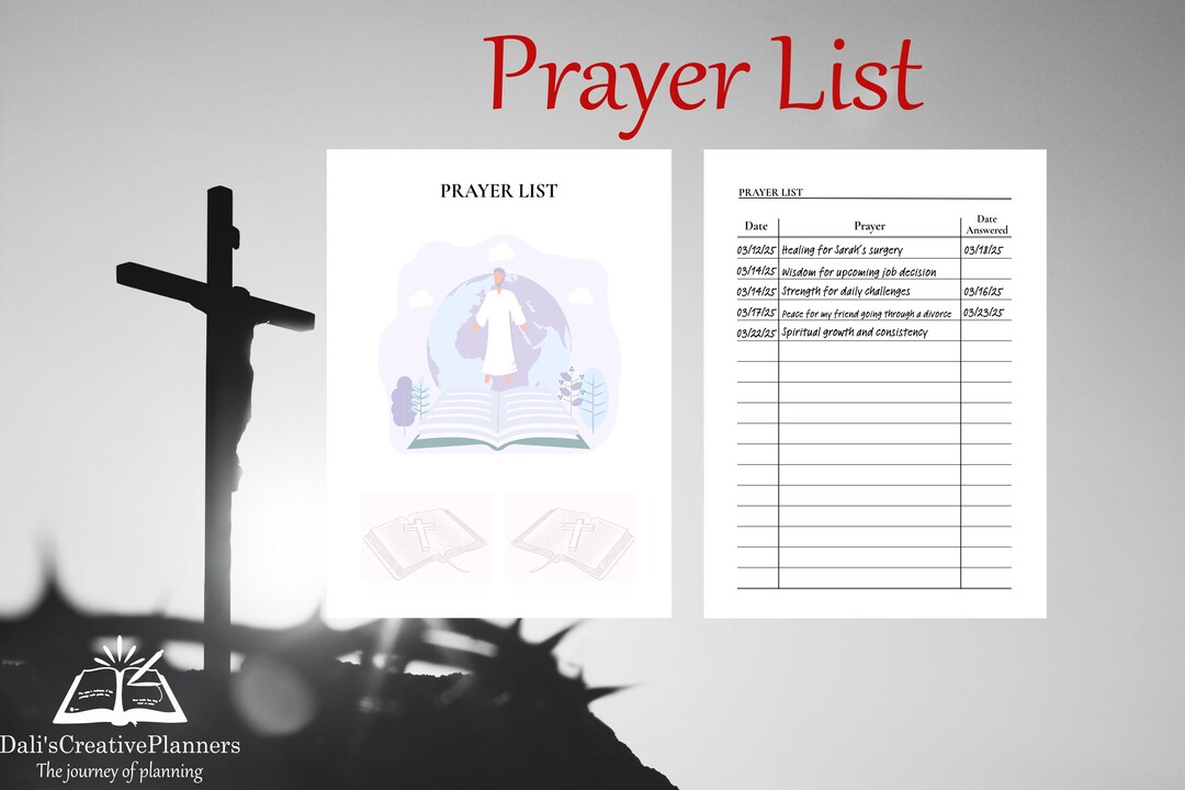Printable Prayer List Tracker | Digital Prayer Journal | Track Prayers ...