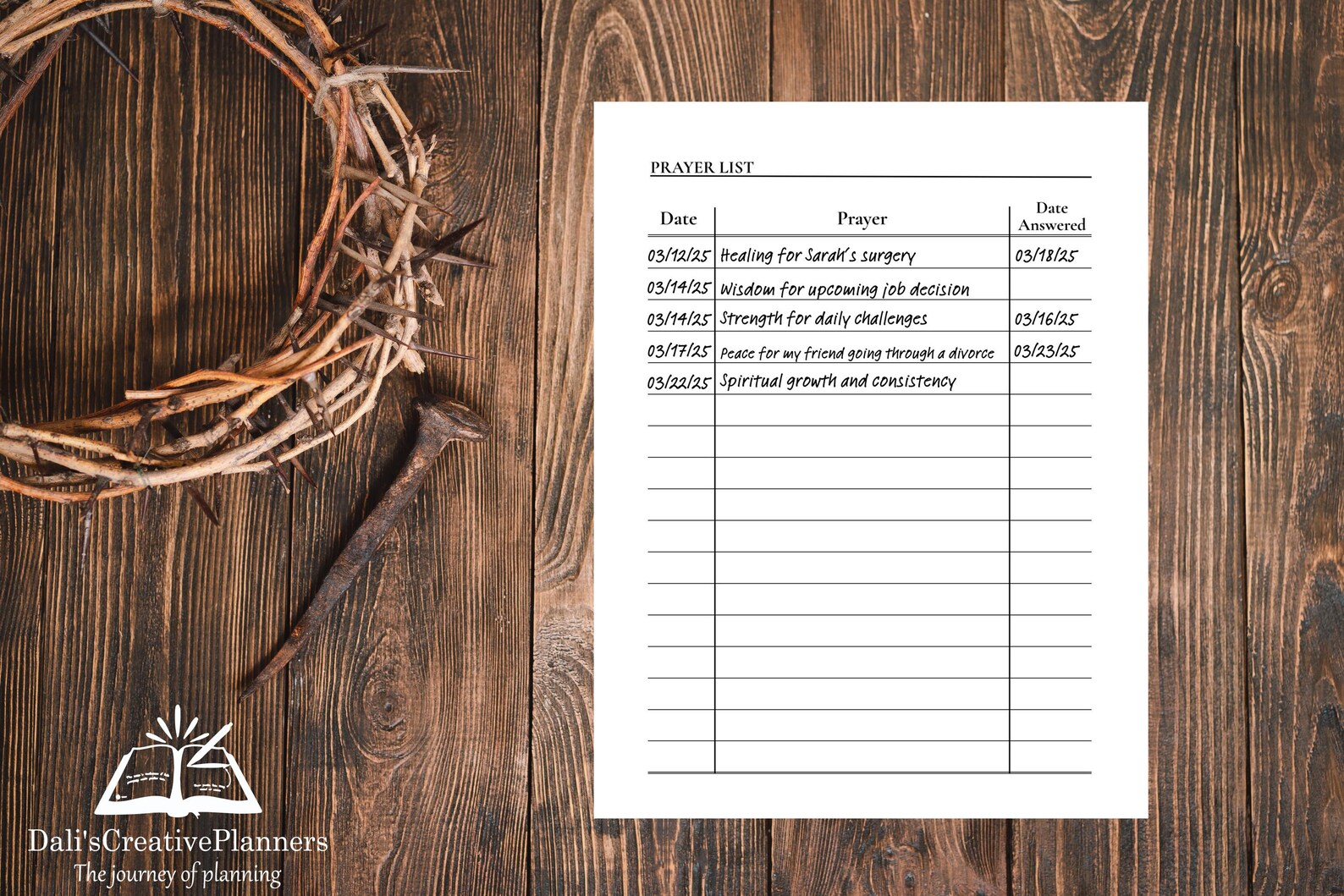 Printable Prayer List Tracker | Digital Prayer Journal | Track Prayers ...