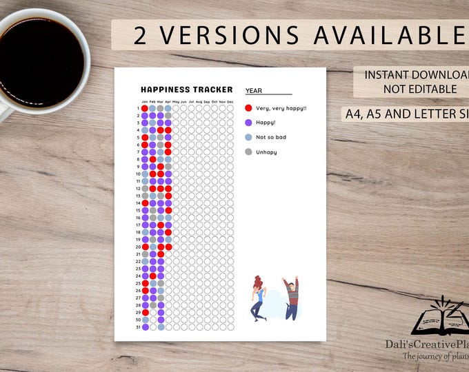 Happiness Log Printable, Happy Journal, Happiness Journal, Mental ...