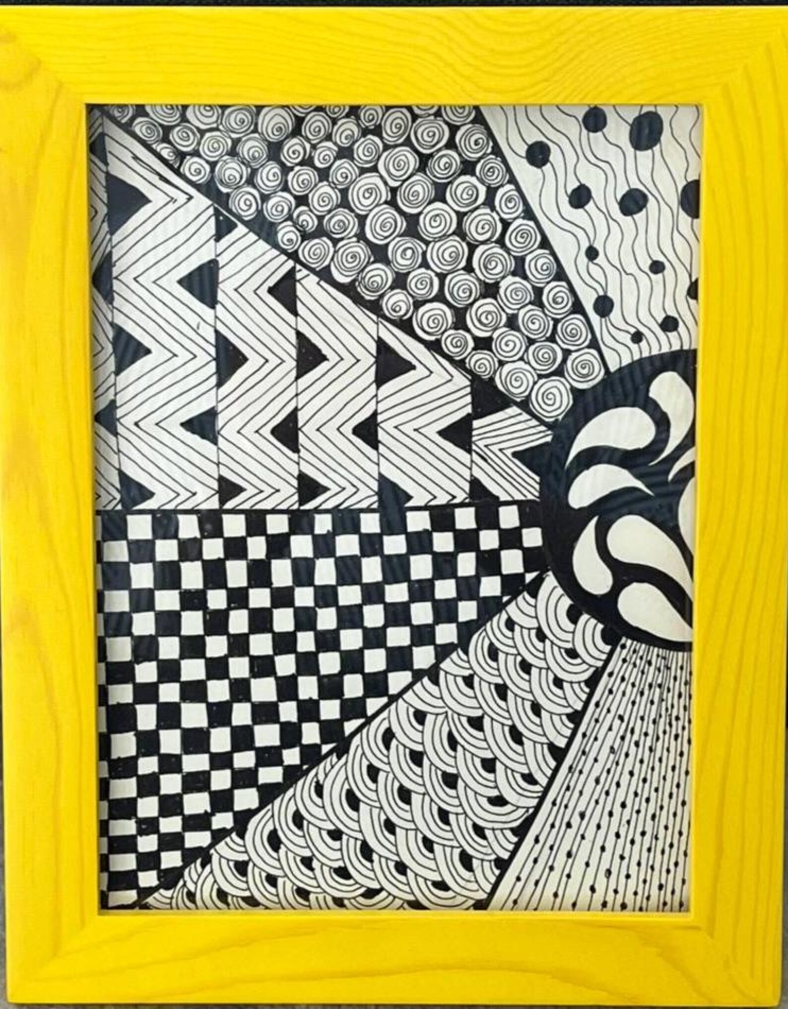 Rays of Sun, Zentangle Wall Art Print – Boho Abstract Black and White ...