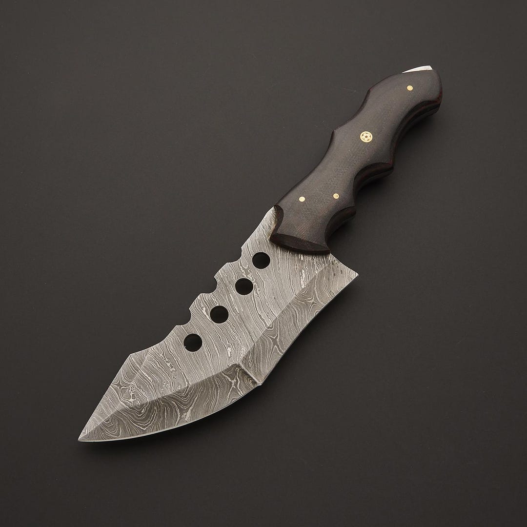 Damascus Tracker Knife - TRK5 Custom Hand-forged Hunting & Survival ...