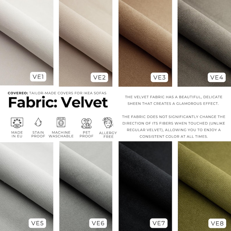 Fabric Samples – Color Swatches for IKEA Sofa Slipcovers - Etsy