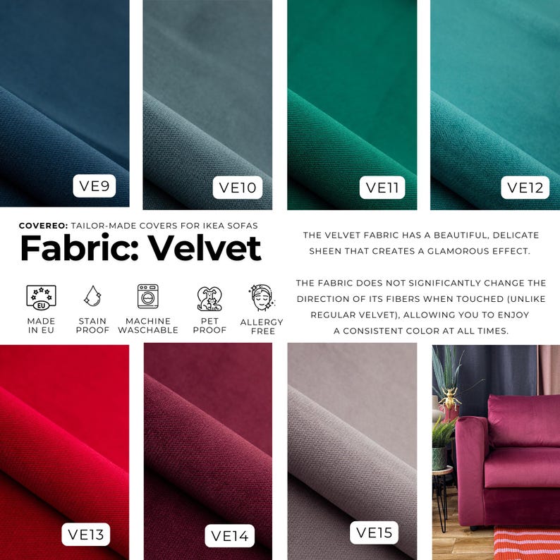 Fabric Samples – Color Swatches for IKEA Sofa Slipcovers - Etsy