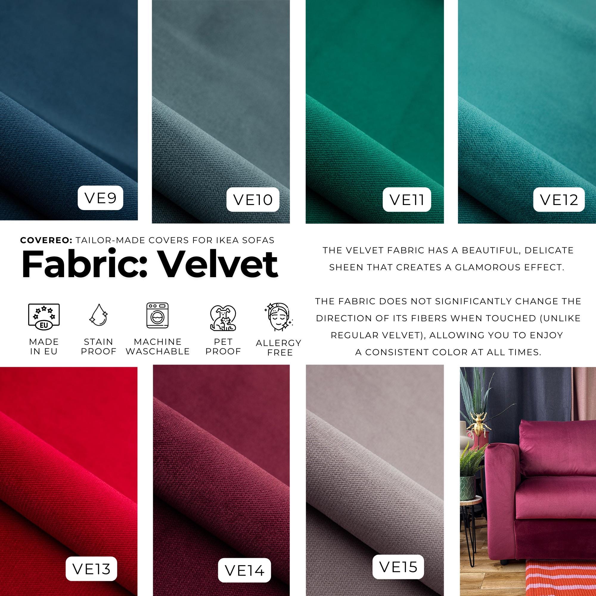 Fabric Samples – Color Swatches for IKEA Sofa Slipcovers - Etsy