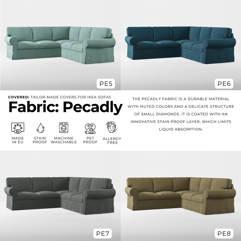 Ektorp 4-seat Sofa Slipcover, Ektorp 2+2 Sofa Cover, Ektorp Corner Cover, Cover IKEA Ektorp ...