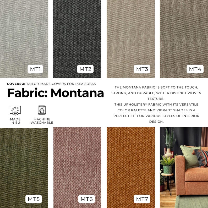 Fabric Samples – Color Swatches for IKEA Sofa Slipcovers - Etsy