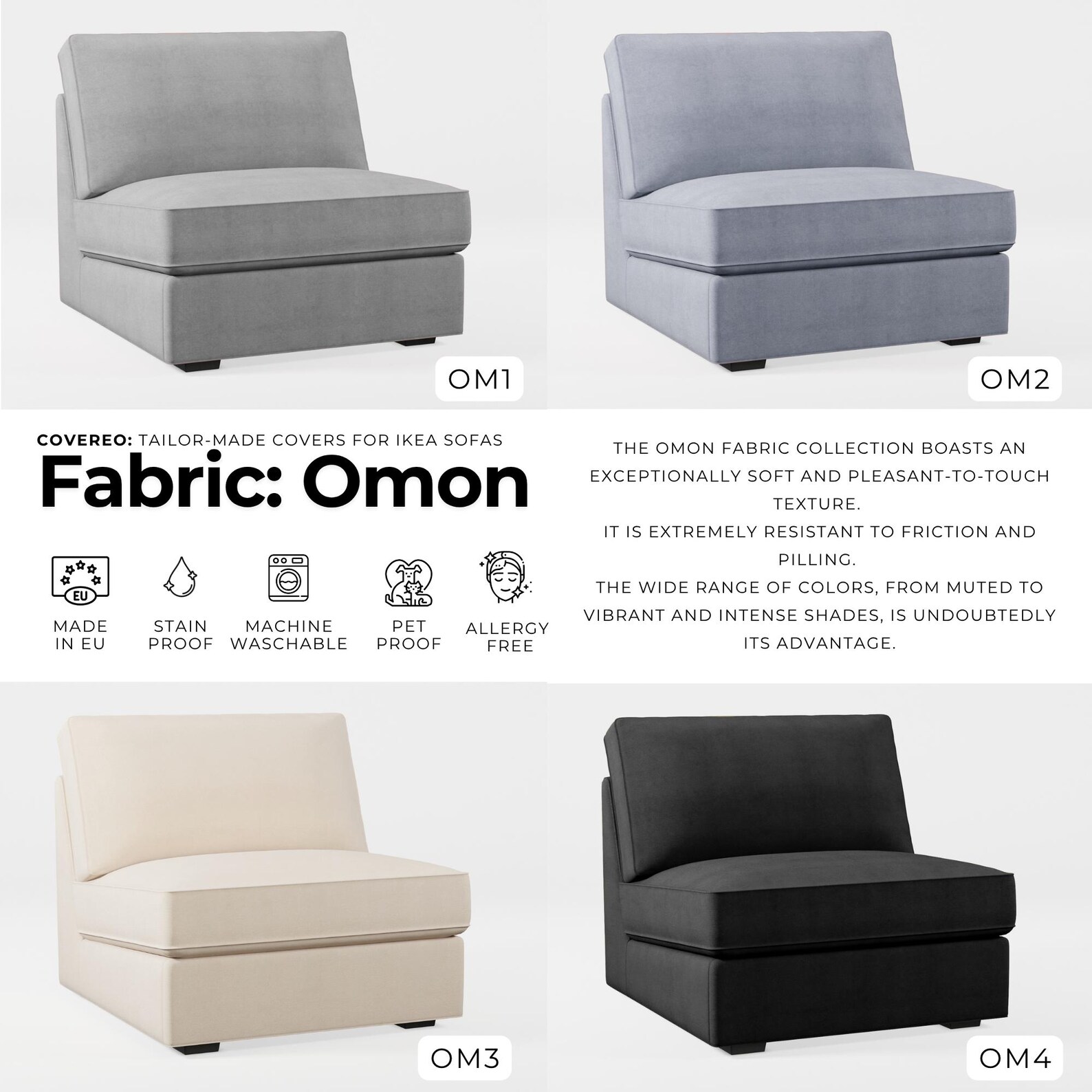 Kivik 1 Seat Sofa Bed Slipcover, Cover for IKEA Kivik, Customized Kivik ...