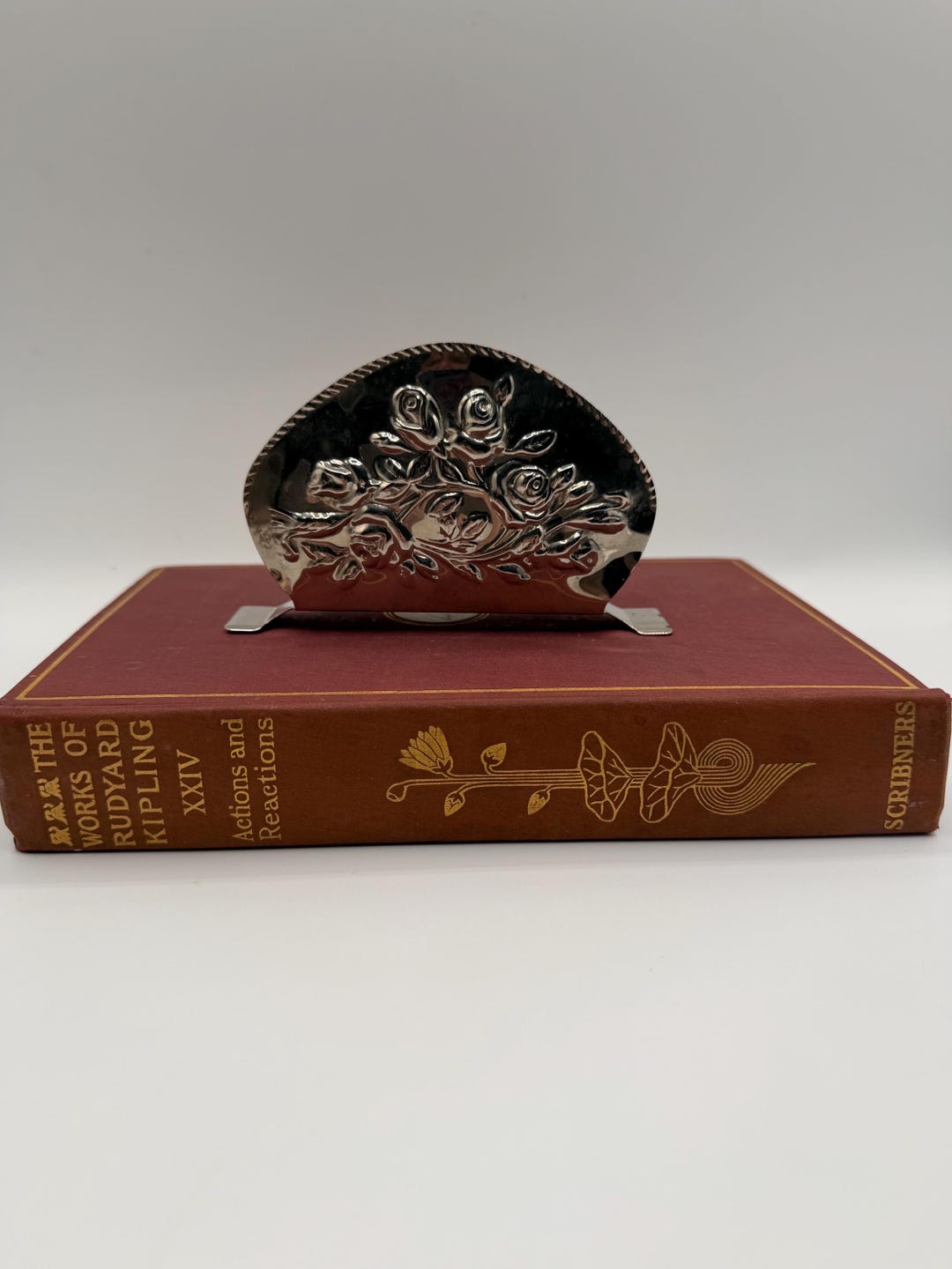 Vintage Silglass E.P. Steel Napkin Letter Holder Silver Roses - Etsy
