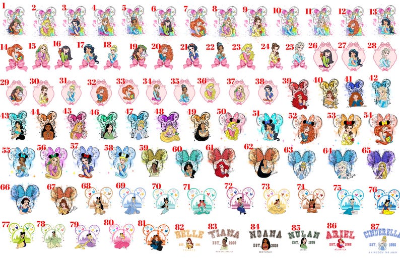 Disney Princess Squad DTF Transfer, Princesses With Castle Ready to ...