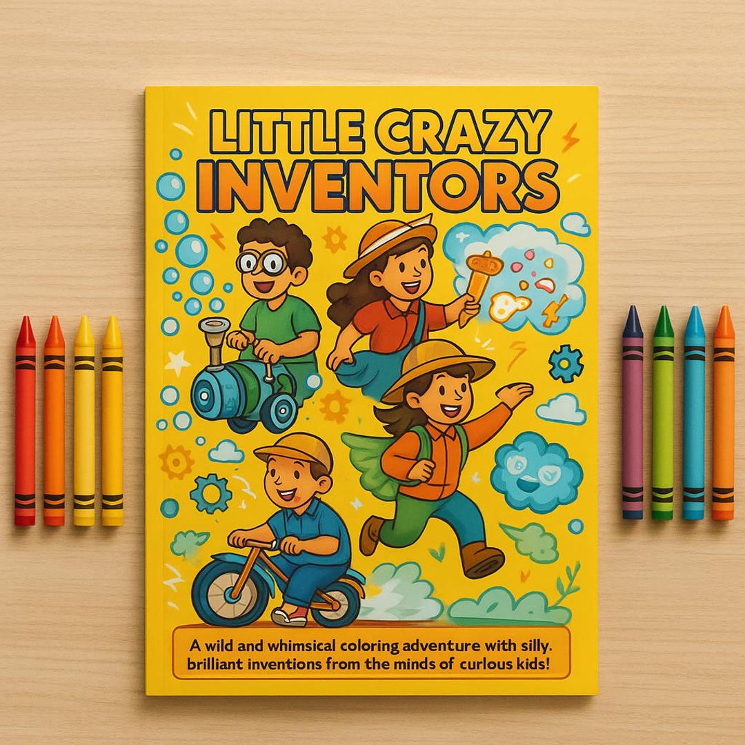 Little Crazy Inventors | Printable Coloring Book for Kids | A4 PDF ...