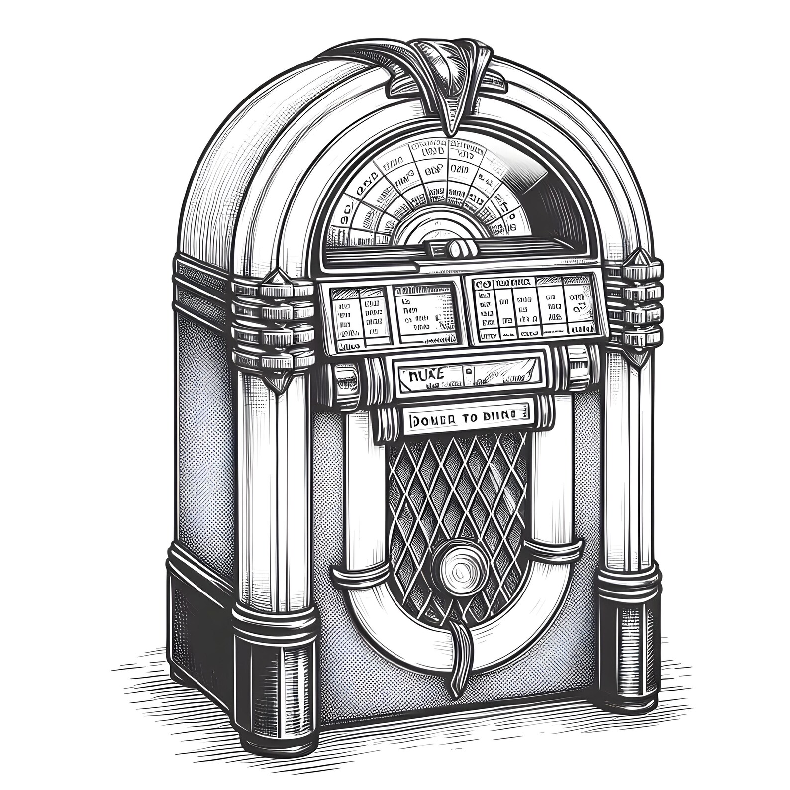 9 Retro Jukebox SVG Bundle - Sketch Style Party Clipart - 50s Diner ...