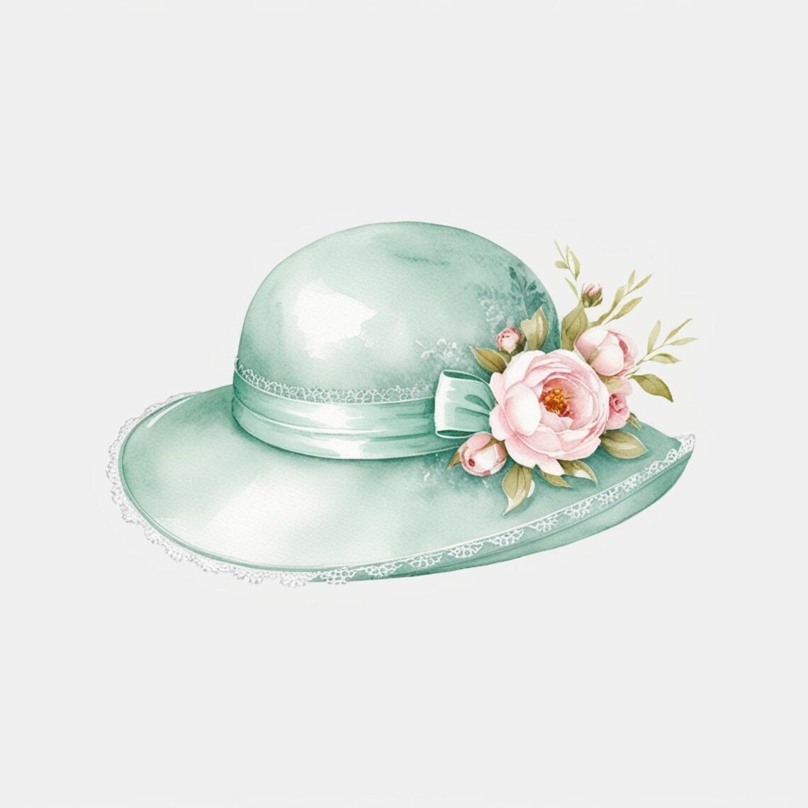 Vintage Tea Party Hat Clipart PNG | Mother's Day Digital Download ...
