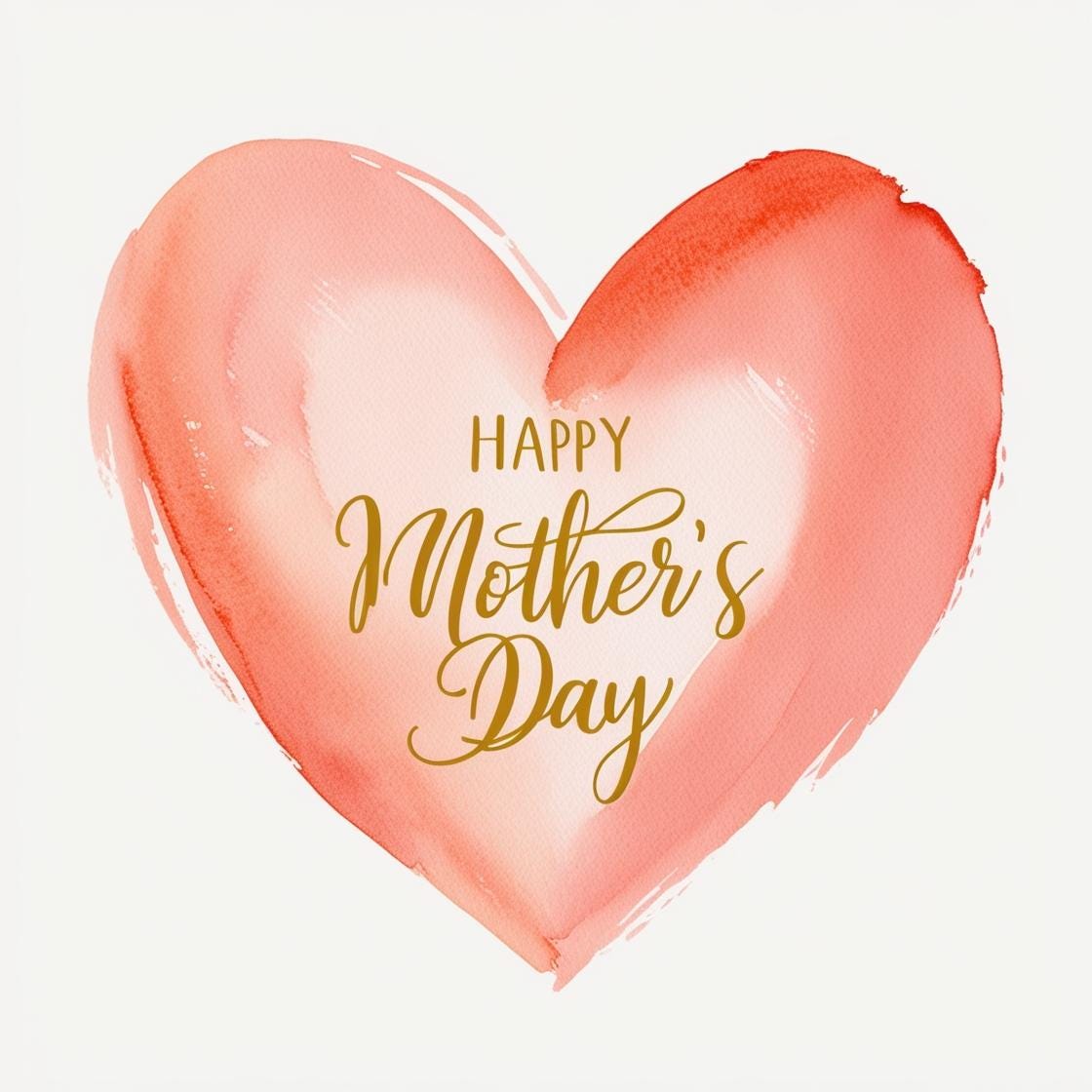 Peach Watercolor Heart Clipart PNG | Mother's Day Digital Download ...