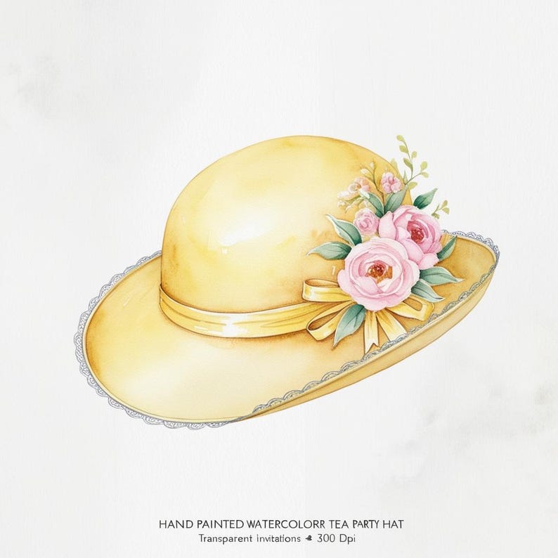Vintage Tea Party Hat Clipart PNG | Mother's Day Digital Download ...