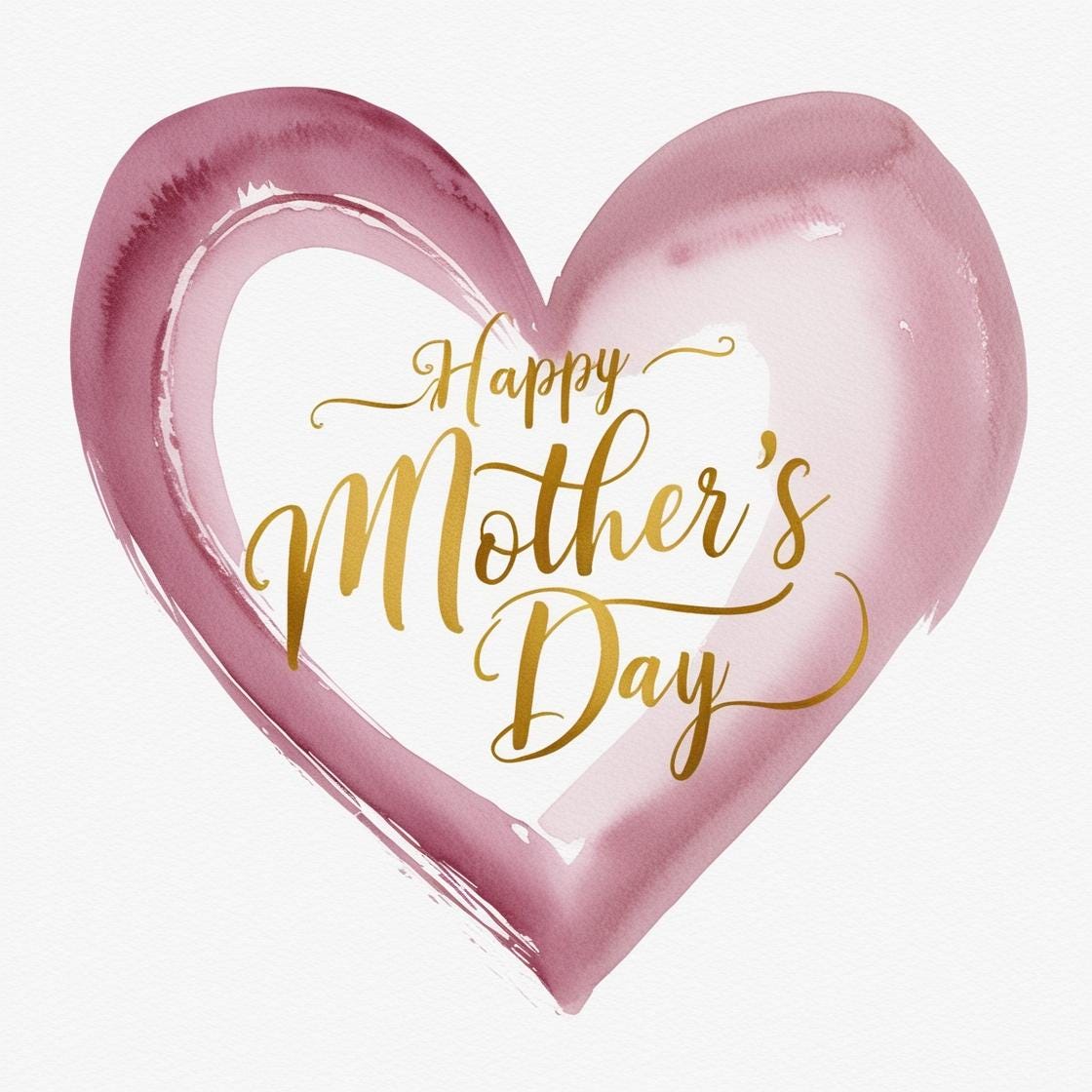 Mauve Watercolor Heart Clipart PNG | Mother's Day Digital Download ...