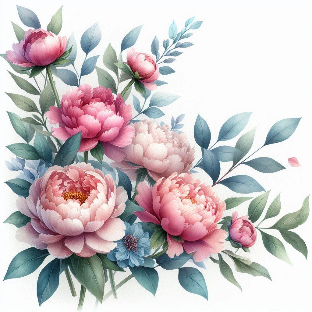Mother's Day Peony Clipart PNG – Mom Day Peonies Floral Transparent ...
