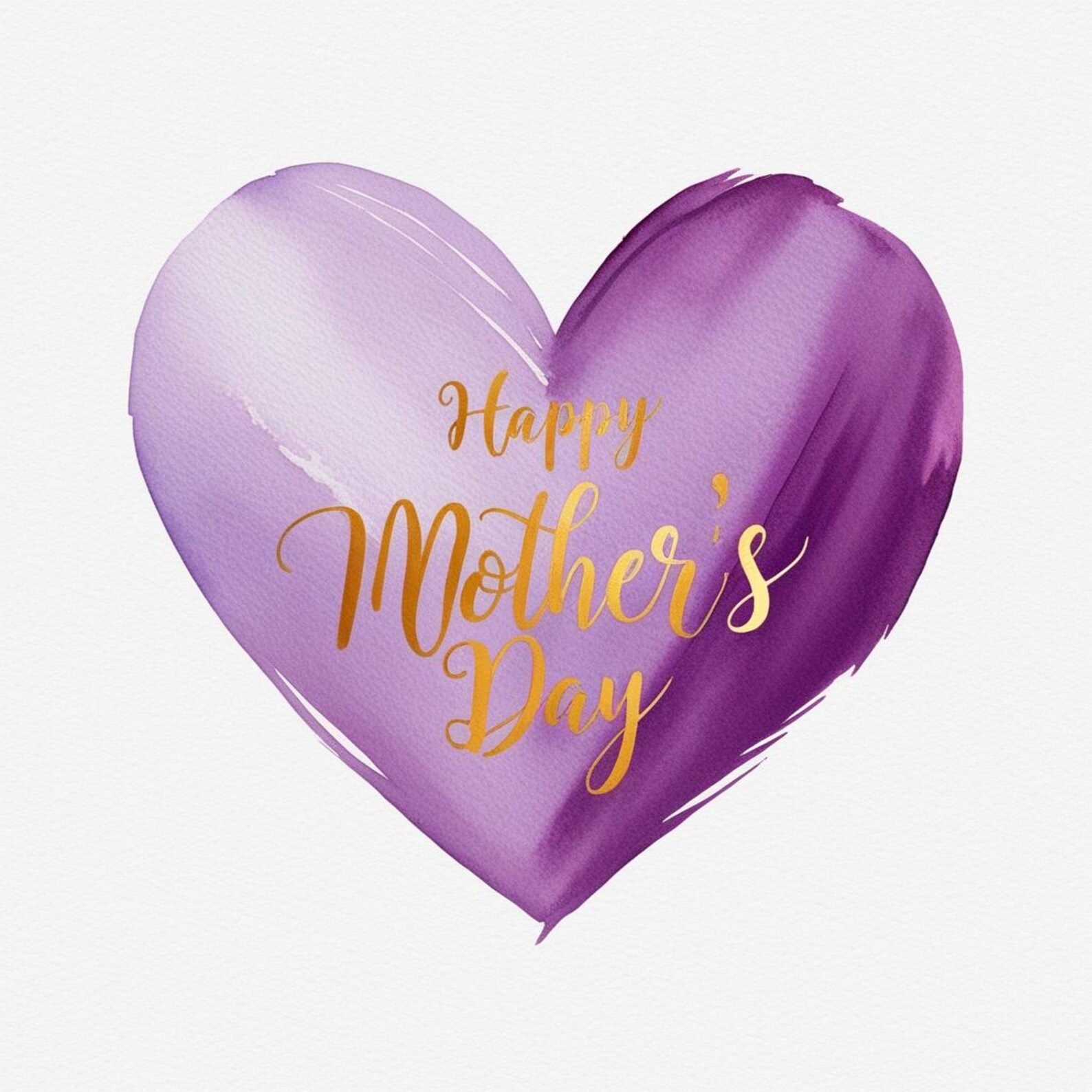 Mother’s Day Clipart PNG - Purple Watercolor Heart Digital Download ...