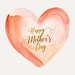 Peach Watercolor Heart Clipart PNG | Mother's Day Digital Download ...