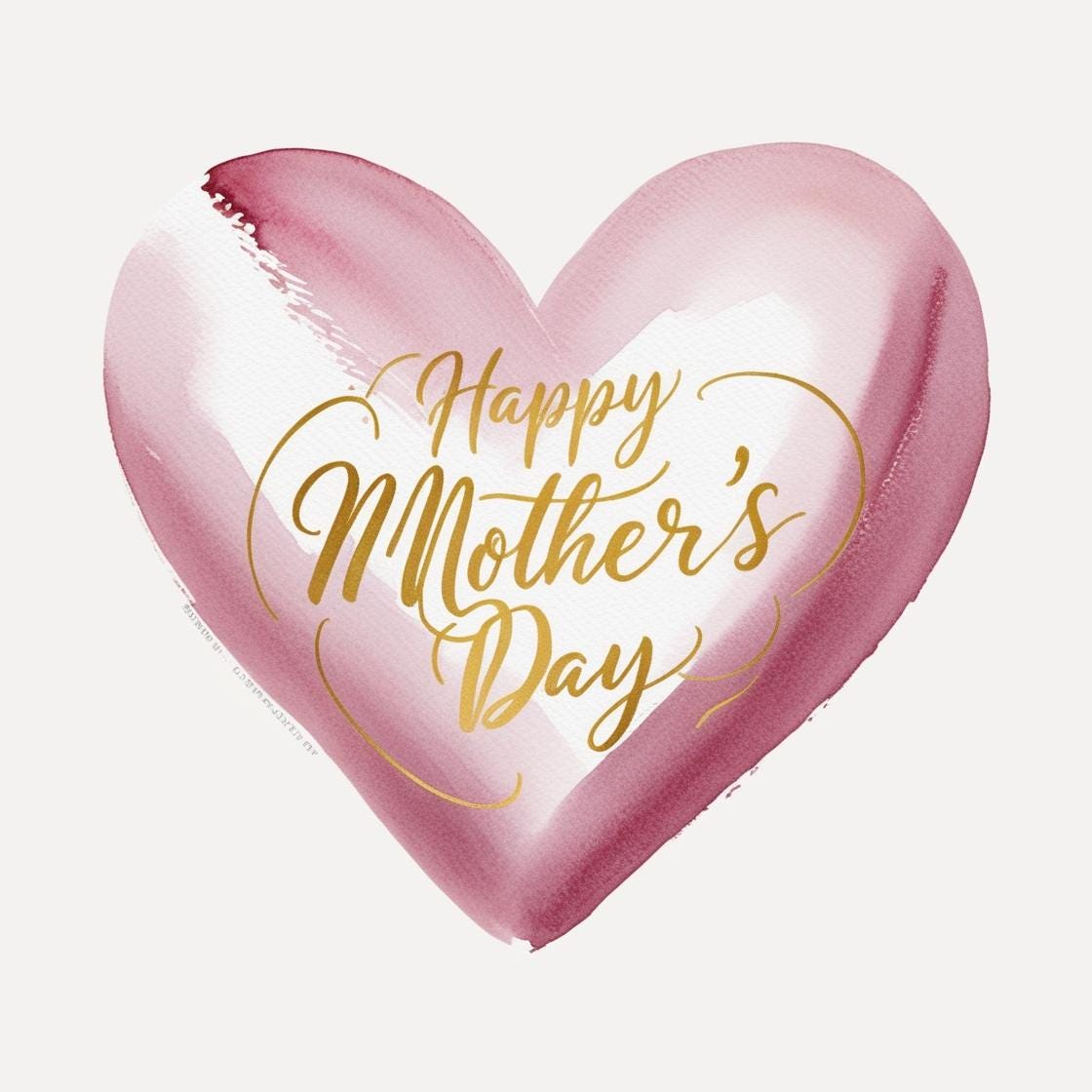 Mauve Watercolor Heart Clipart PNG | Mother's Day Digital Download ...