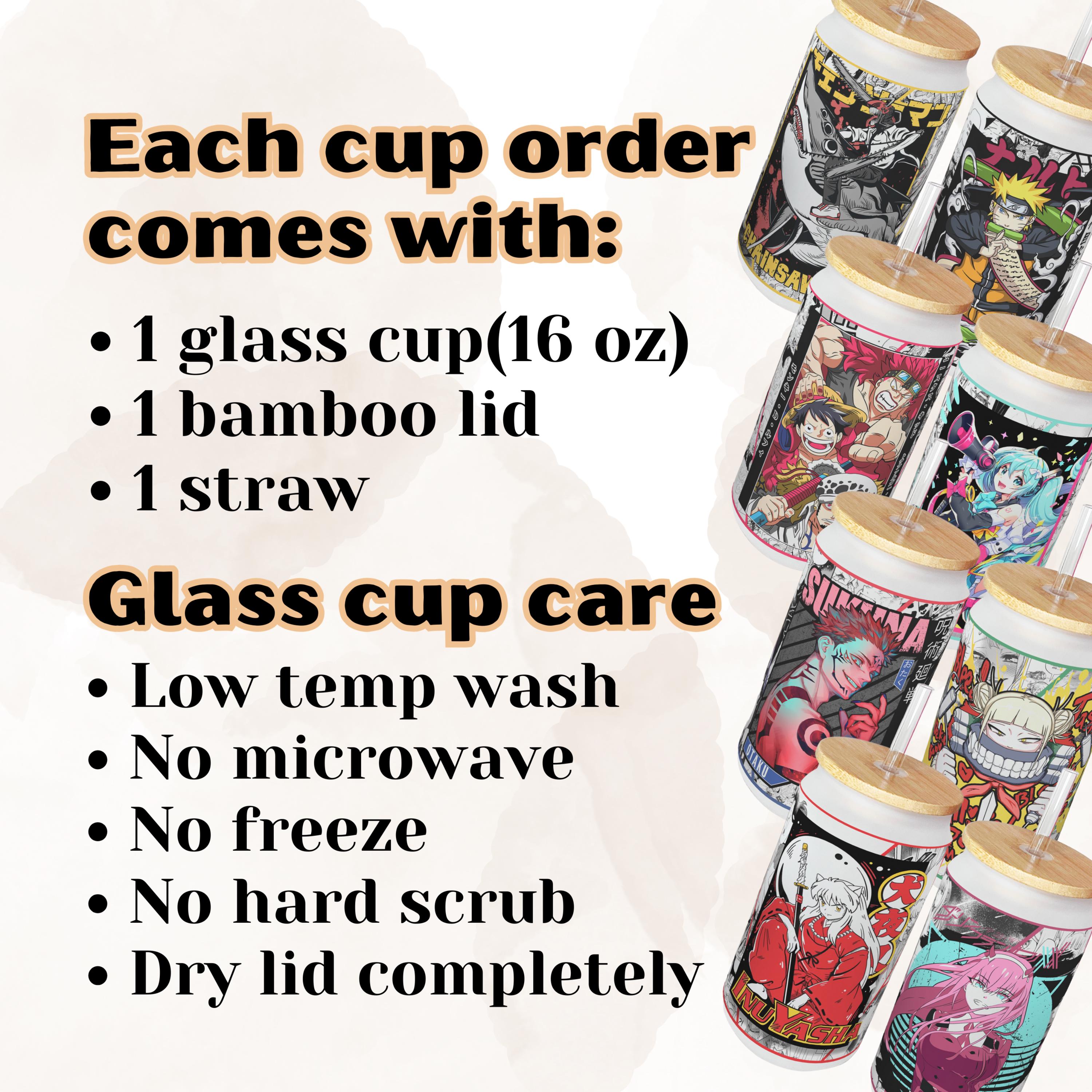 Demon Slayer Coffee Cup, Best Anime Libbey Glass Cup 16oz , Anime Fan ...