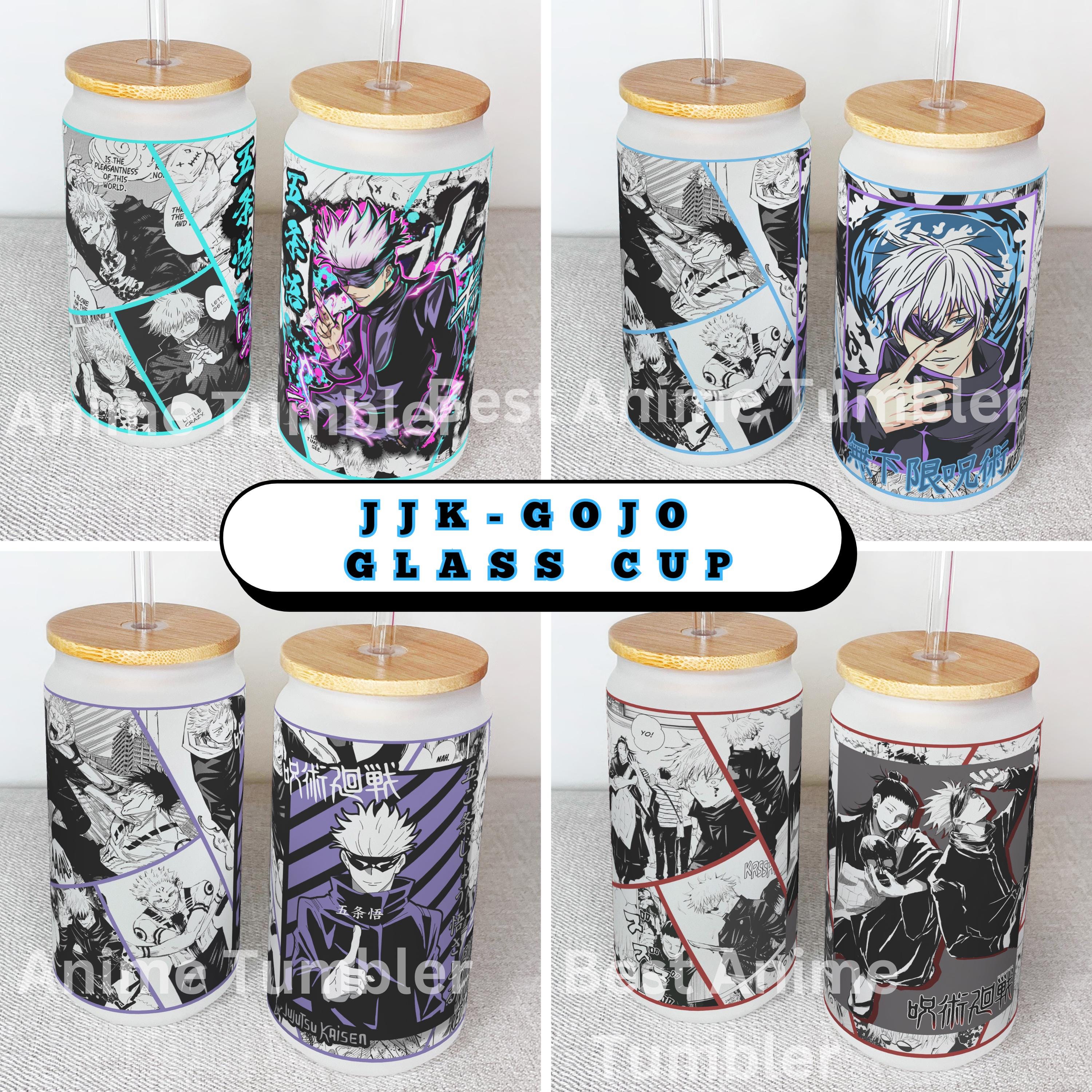Jujutsu Kaisen Gojo Anime Coffee Cup, Best Anime Libbey Glass Cup 16oz ...
