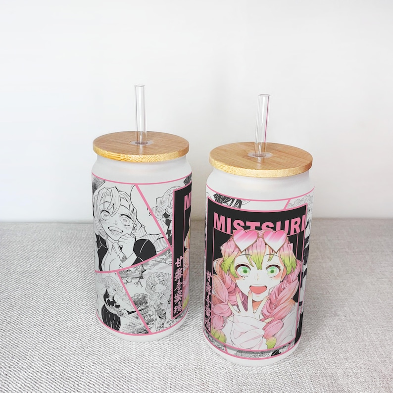 Demon Slayer Mitsuri Coffee Cup, Best Anime Libbey Glass Cup 16oz ...