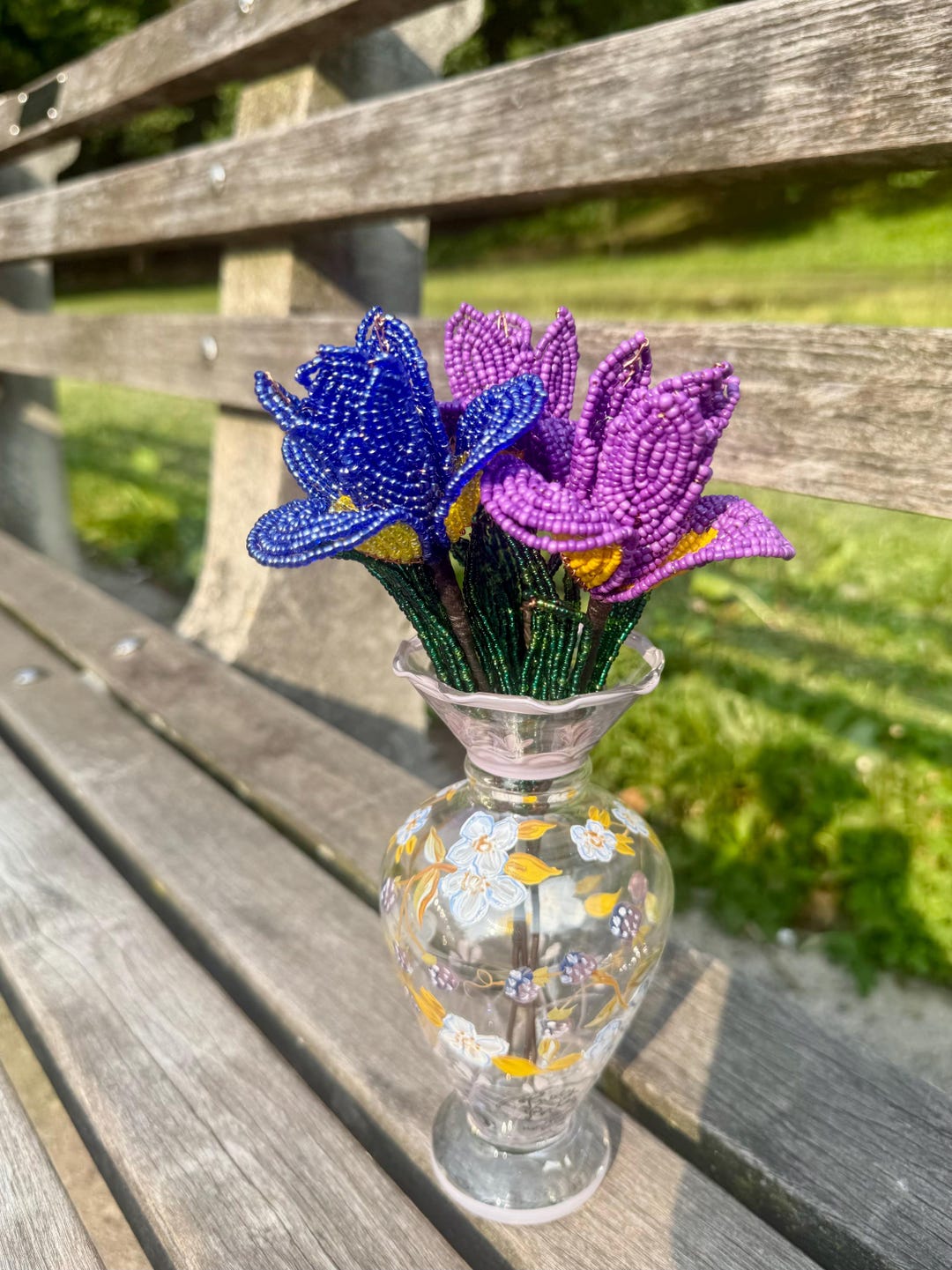 Handmade Beaded Iris, French Beading Technique - Etsy