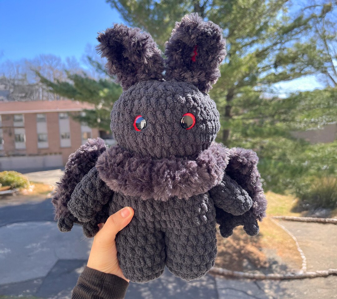 Crochet Mothman Plushie – Handmade Cryptid Plush Toy, Soft Amigurumi Mothman, Kawaii Spooky Gift ...
