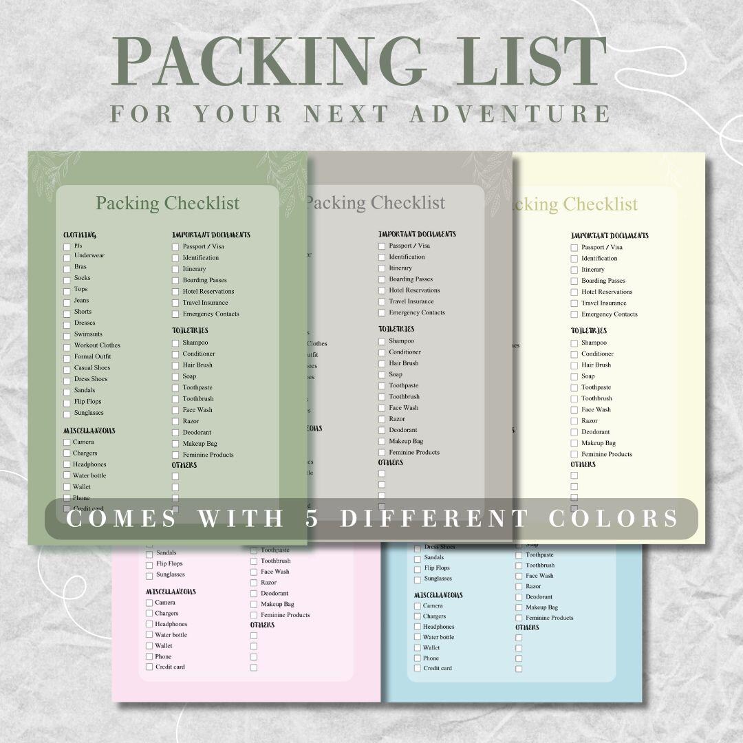 Ultimate Travel Packing Checklist | Printable & Digital Packing To-do ...