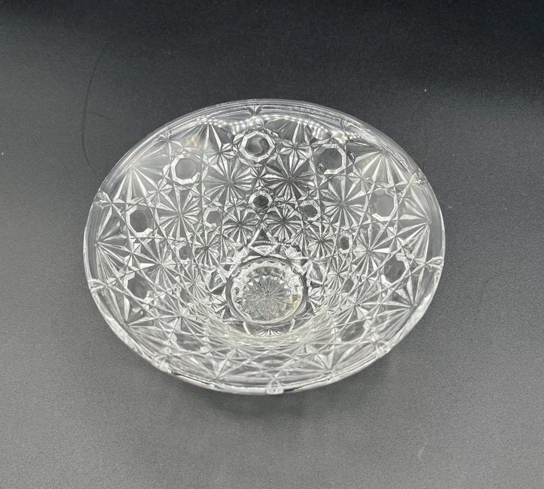 Vintage Crystal Daisy Button Dish | 2.25" H X 5.5" W | Mid Century ...