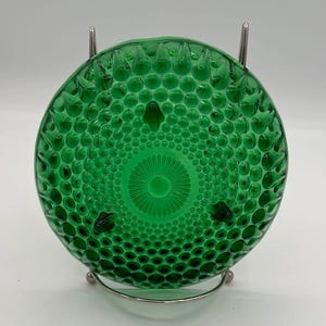 Vintage Anchor Hocking Emerald Green Hobnail 3-footed Plate – Mid ...