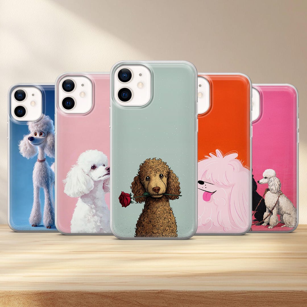 Poodle Phone Case Cute Dog Cover for iPhone 17, 16, 15, 14, 13, 12 ...