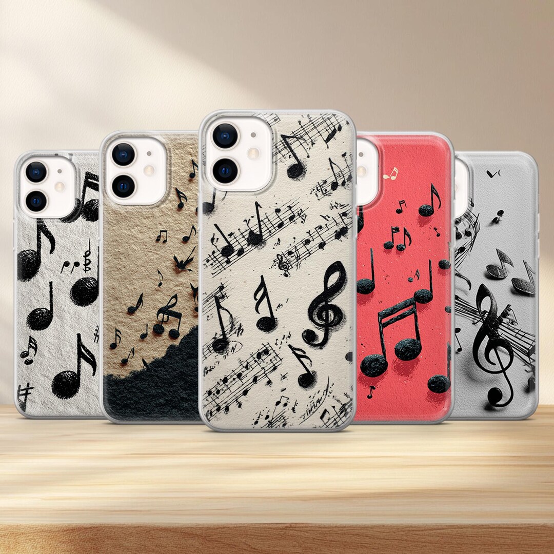 Music Notes Phone Case Melody Cover for iPhone 16e, 15, 14, 13, 12, 11 ...