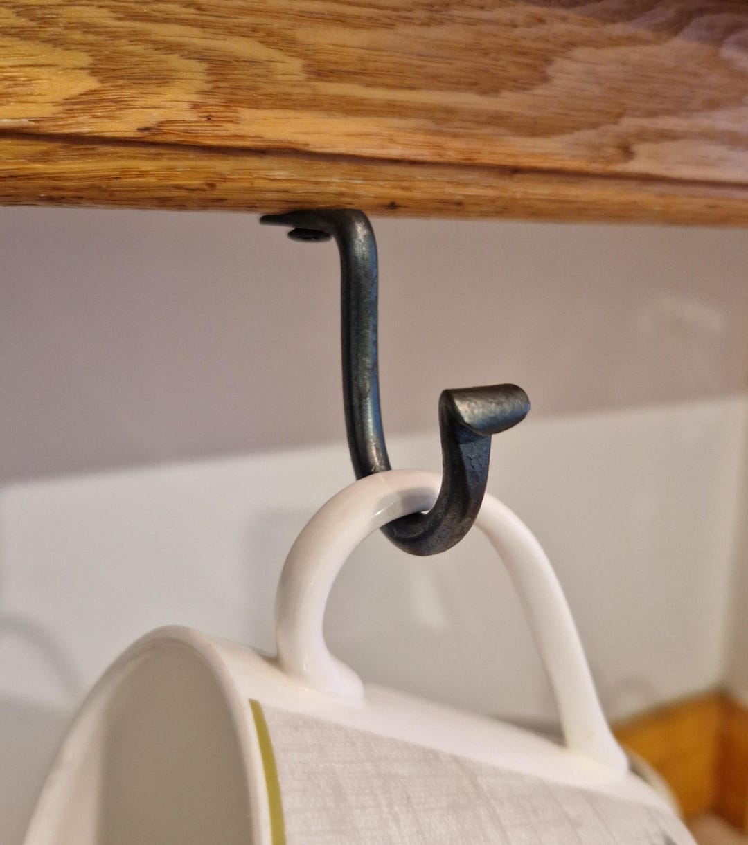 Handcrafted Wrought Iron Undercounter Hook: Mug, Pot & Pan Hanger - Etsy