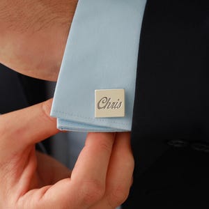 Personalized Name Cufflink – 14K Gold Custom Wedding Cufflinks for ...