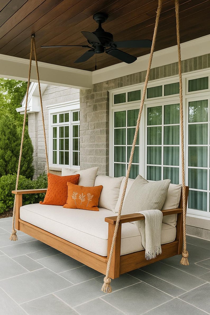 DIY Porch Swing Plans: Large Modern Outdoor Hanging Bench (PDF Download ...