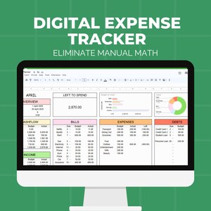 Expense Tracker Excel| Google Sheets Template | Monthly Expense Tracker ...