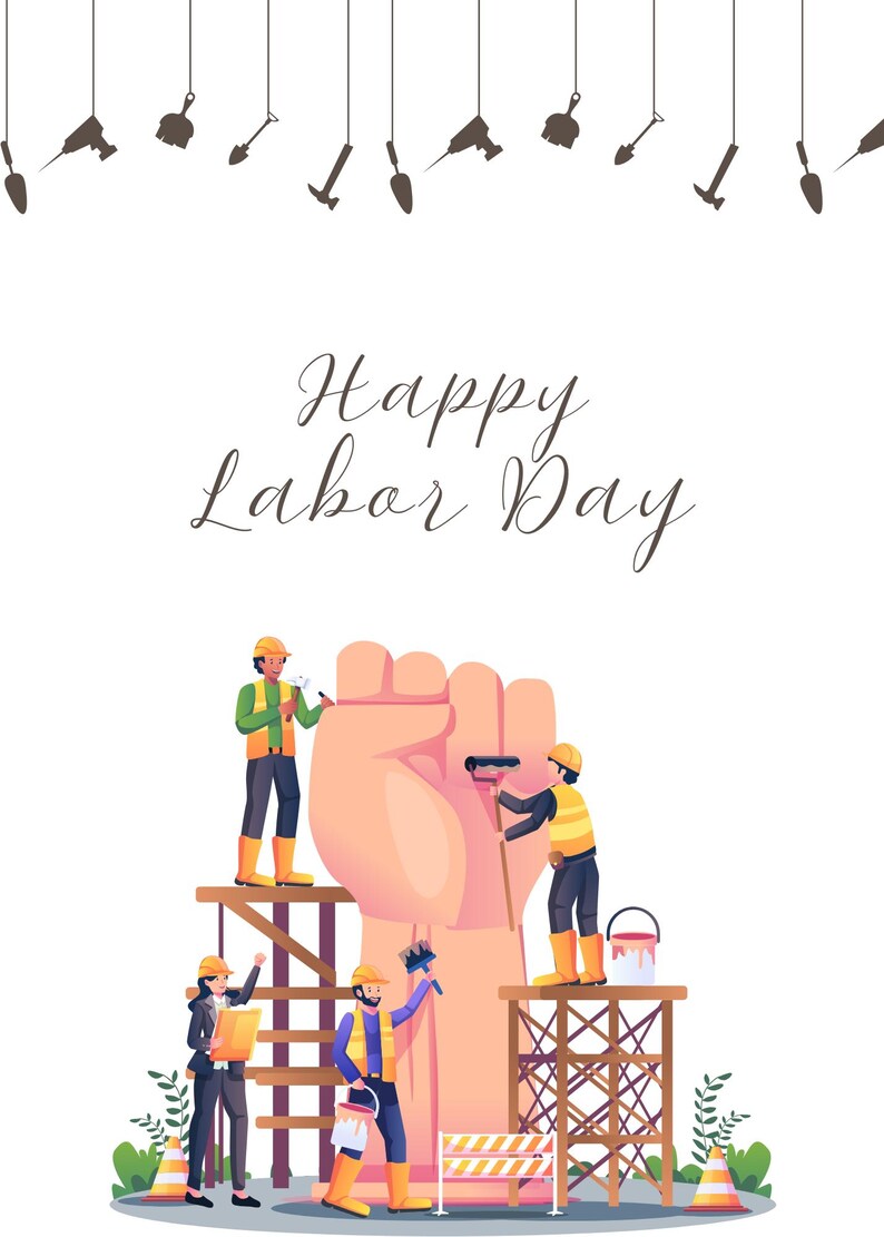 Printable Labor Day Cards | Instant Download | Celebrate Workers | Kids ...