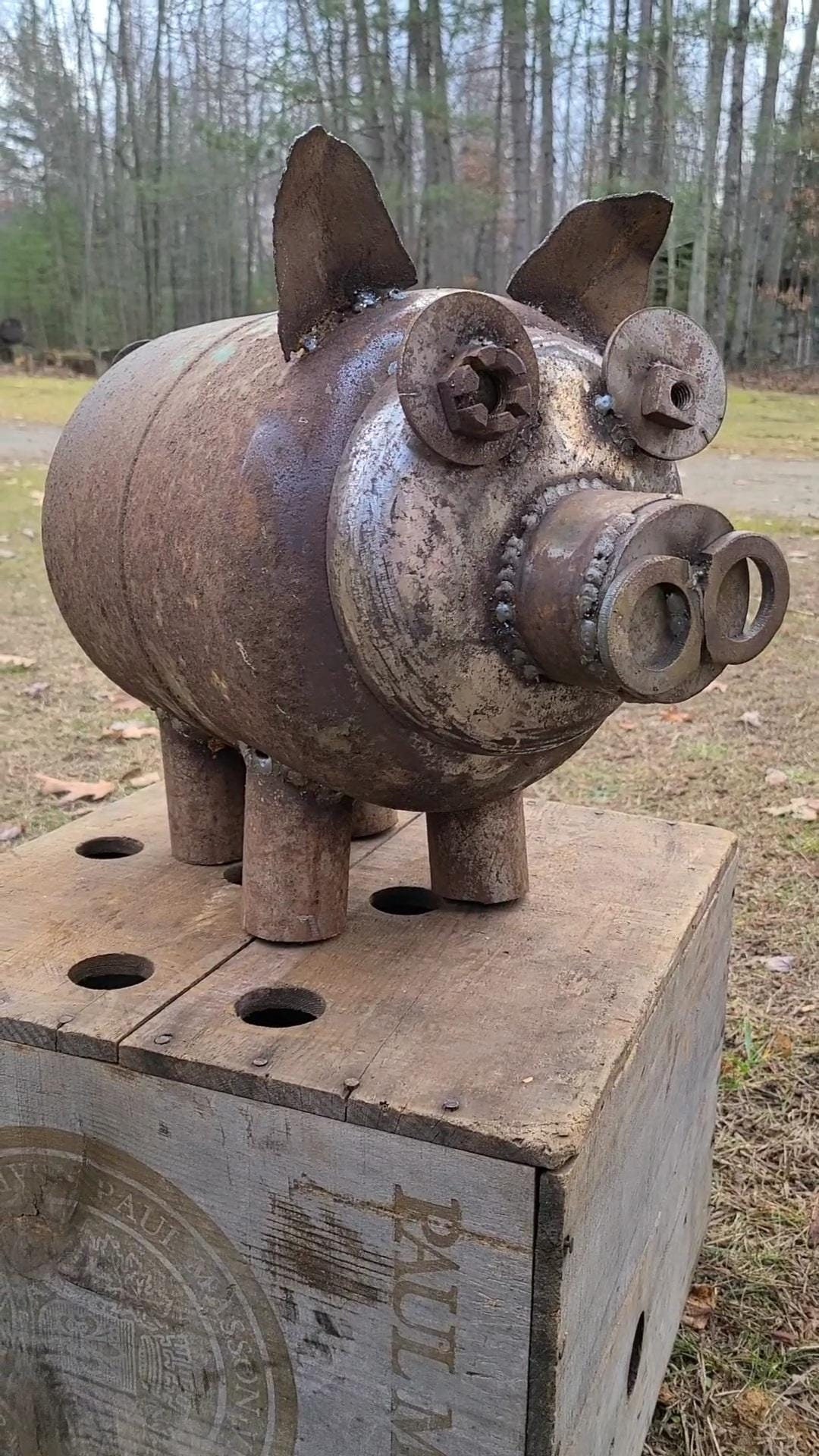 Rusty Pig Oinker Farm Animal Metal Art Scraps Rustic Yard Garden Art ...