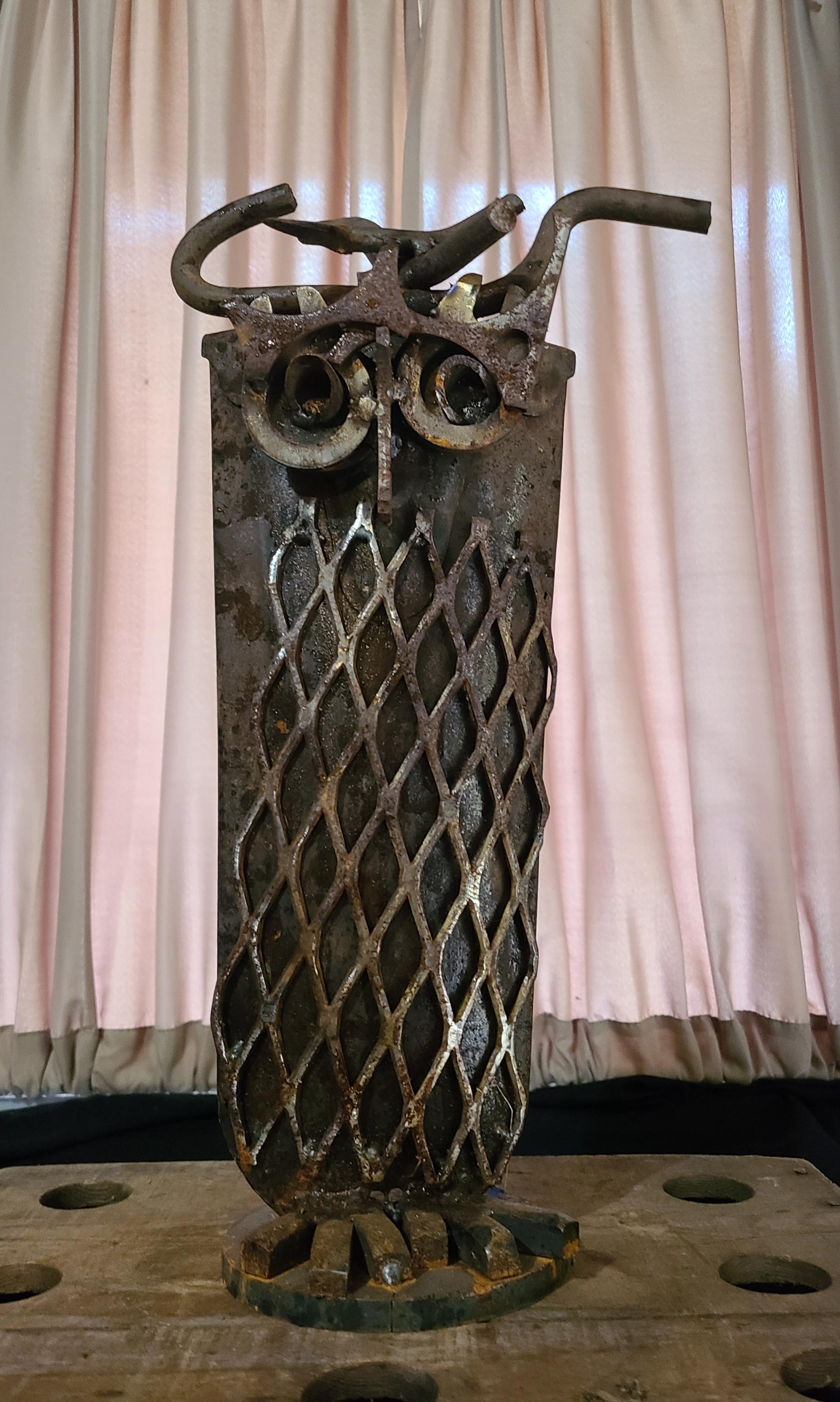 Owls Rusty Metal Art Shovel Horseshoe Owl Whoot Hoot Rustic Yard Garden ...