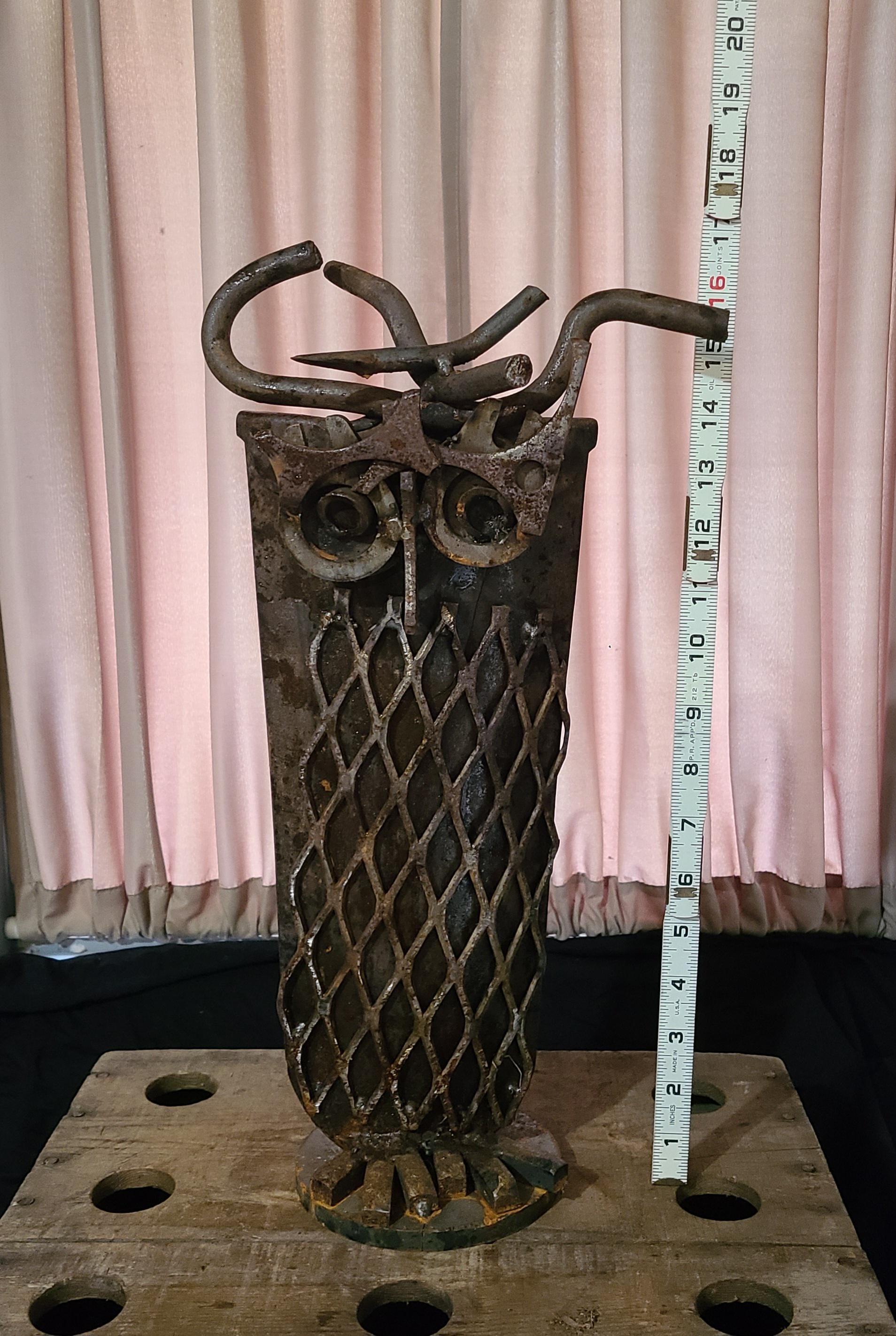 Owls Rusty Metal Art Shovel Horseshoe Owl Whoot Hoot Rustic Yard Garden ...