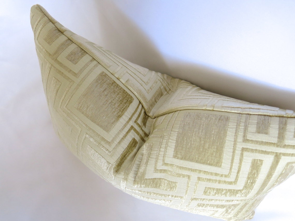 Velvet Greek Key Pillow Cover Buttercup Gold Yellow | Etsy