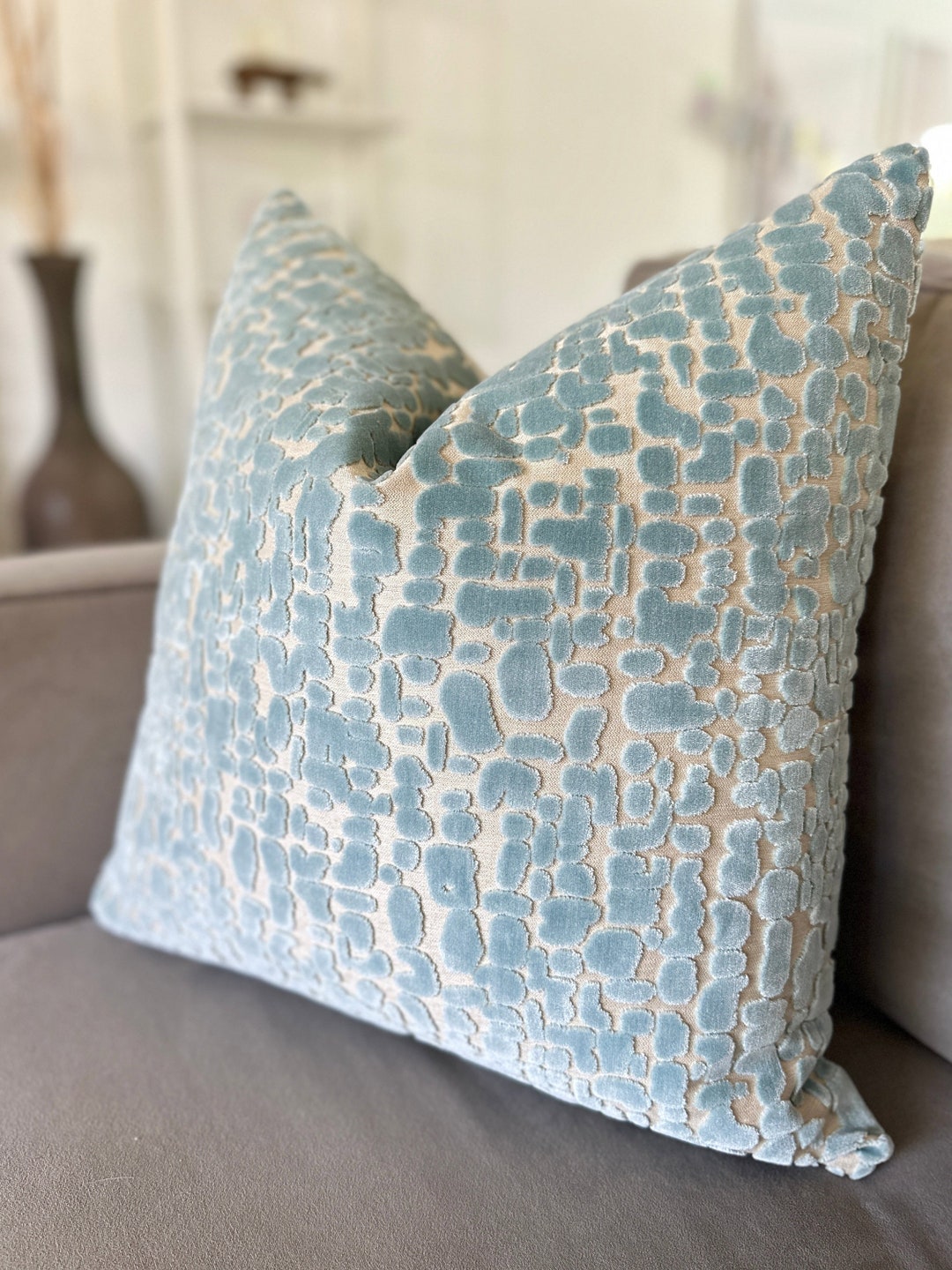 Pebble Beach Pillow Cover - Sky Blue - Luxury Decorative Pillow ...