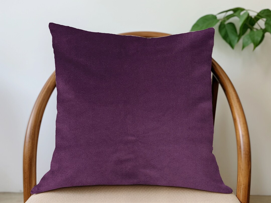 Plum Velvet Pillow Cover Plush Velvet Washable Purple Pillow Velvet ...