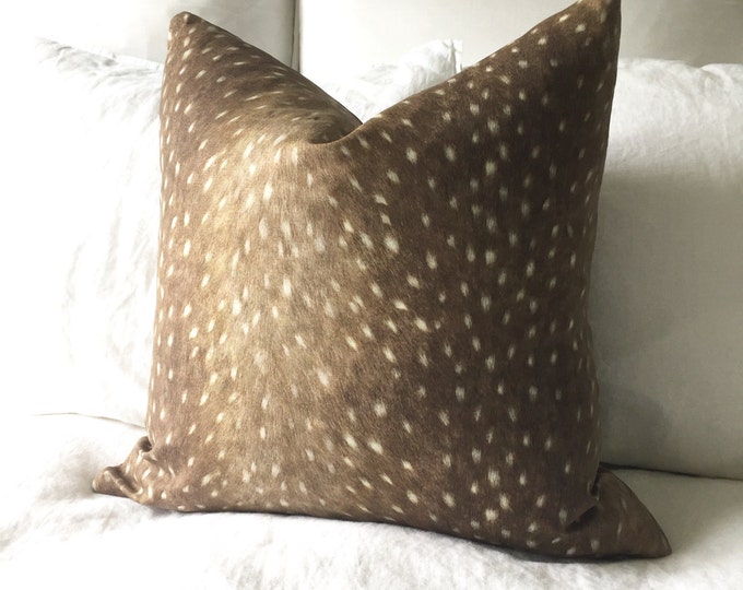 Deer Pillow Cover Deer Print Pillow Antelope Pillow Tan Pillow Fawn ...