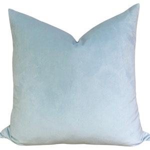 PLUSH Powder Blue Velvet Pillow Cover - Sky Blue - Velvet Pillow ...
