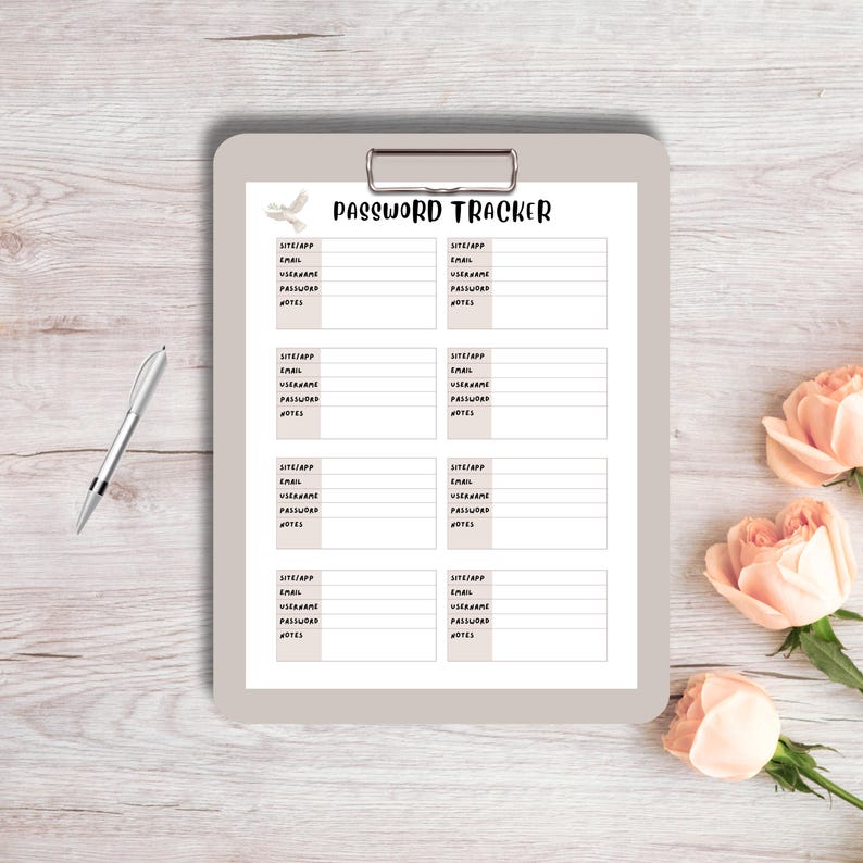 Password Tracker Bundle, Password Manager, Organizer, Minimalist ...