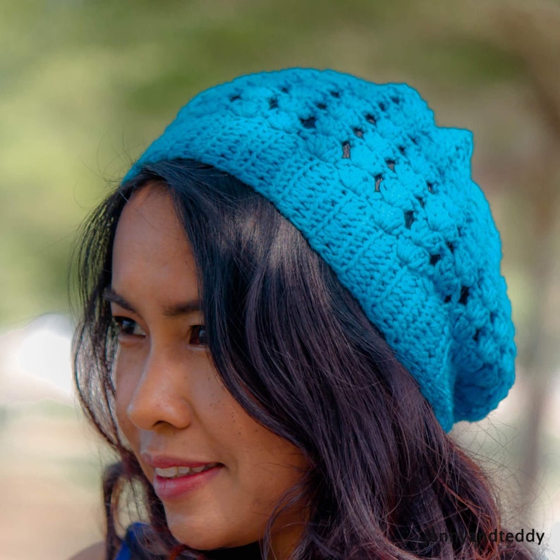 Easy Crochet Shell Stitch Slouchy Hat Pdf Pattern With Video - Etsy