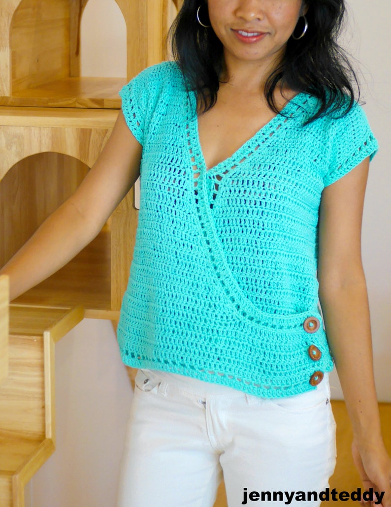 Cute Crochet Criss Cross Wrap Top Easy Pdf Pattern With Video Tutorial ...